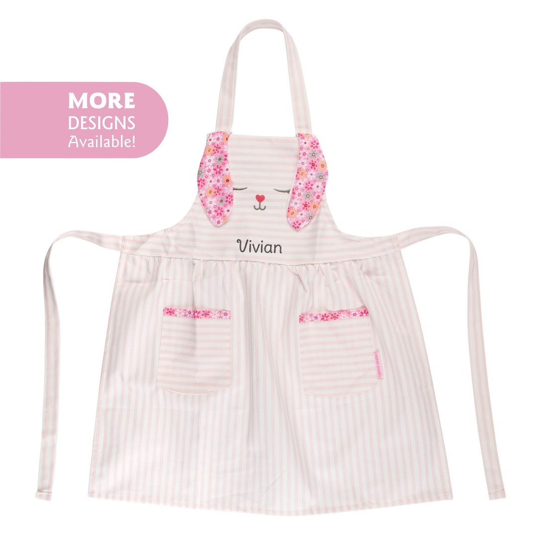 BUNNY Apron for Kids Personalized / Toddler Apron Embroidered With Name ...