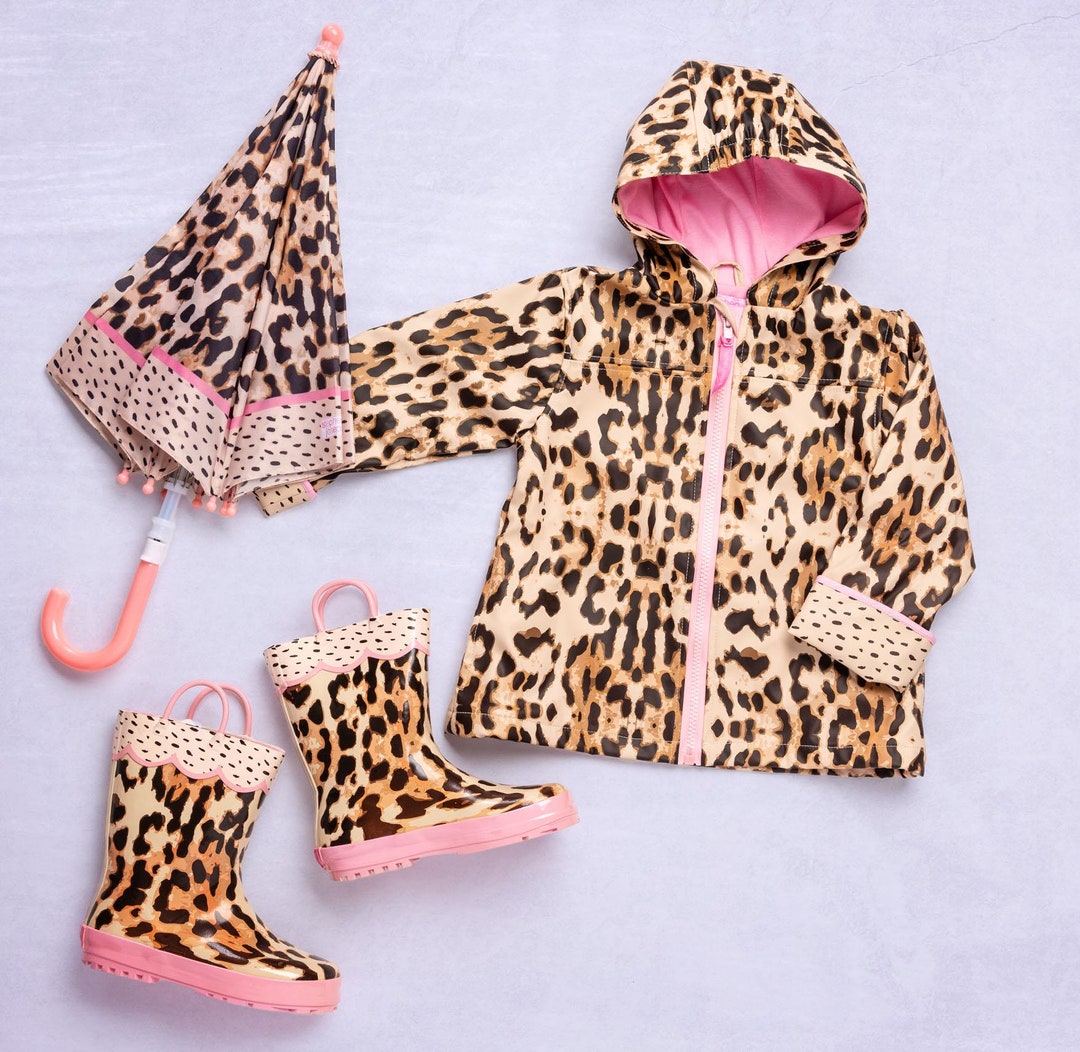 Leopard Print Raincoat Personalized With Embroidered Name / Complete ...