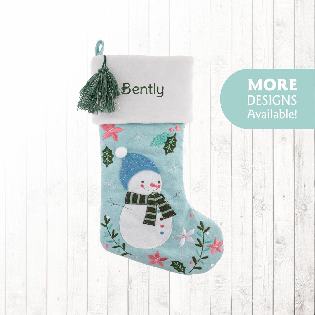 Snowman Christmas Stocking Personalized With Embroidered Name, Stephen ...