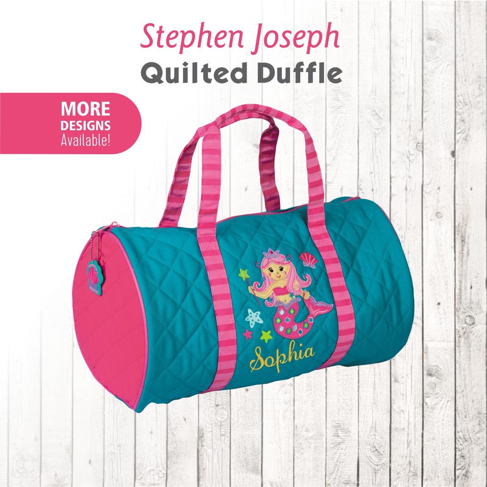 Personalized Mermaid Duffle Bag Stephen Joseph Quilt Duffel - Etsy