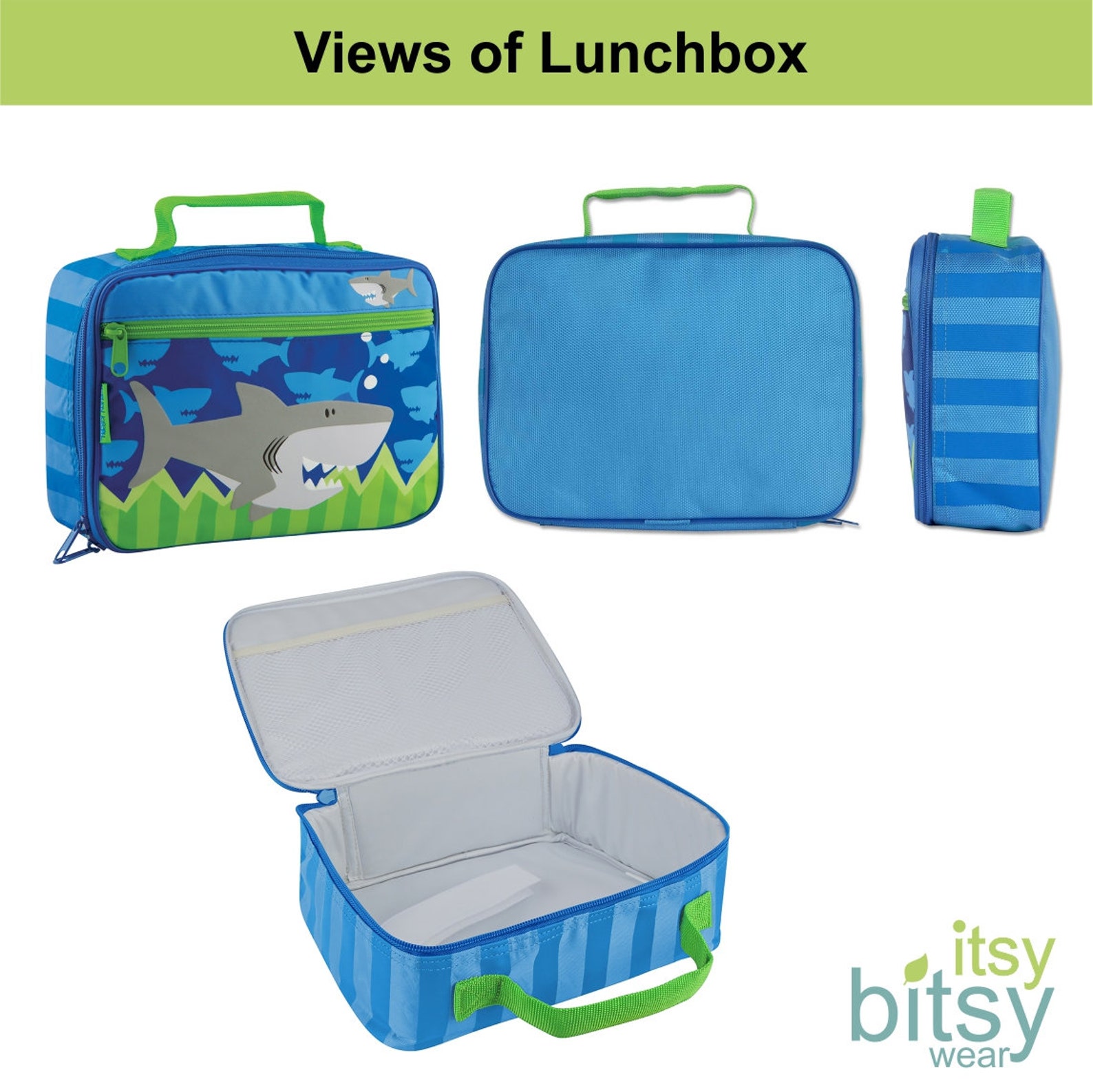 Personalized SHARK Lunch Box Embroidered With Child's - Etsy