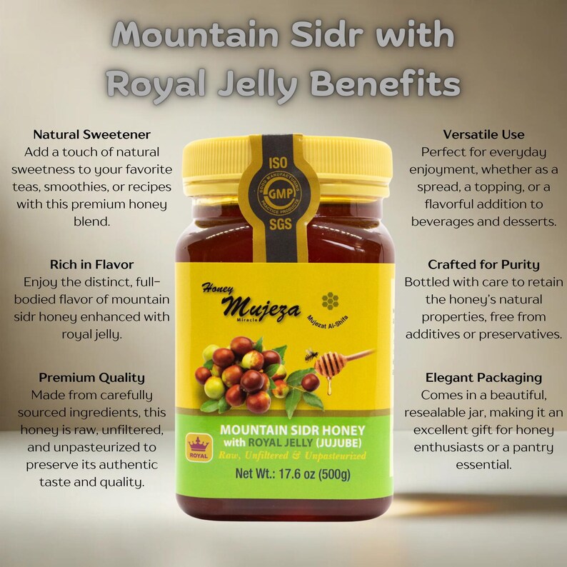 Authentic Mountain Sidr With Royal Jelly Jujube Honey – 100% Raw ...