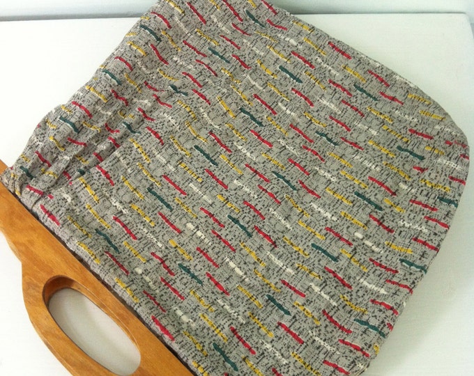 Vintage Grey Barkcloth Bag Bark Cloth Vintage Purse Vintage - Etsy