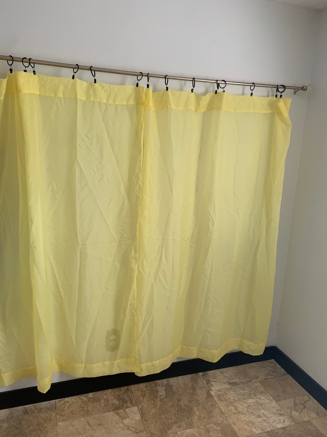 Vintage Yellow Curtains Sheer Curtain Pair 58 Inches by 62 Inches ...