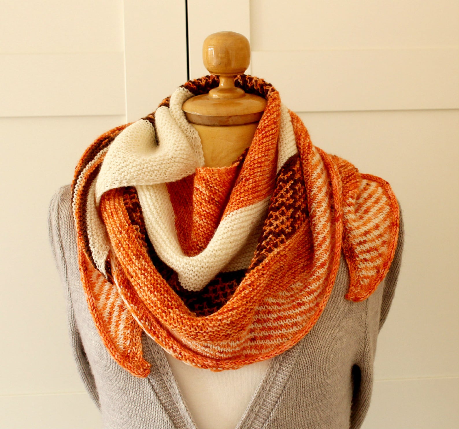 Knitting Shawl Pattern - Autumn Fades Shawl - Knit Wrap Shawl Easy ...