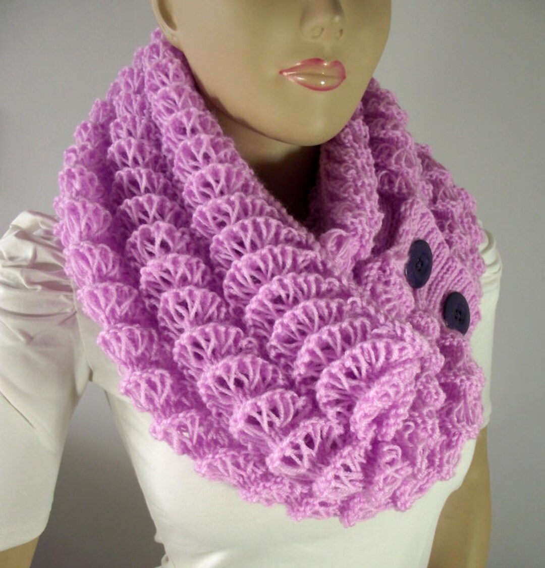 KNITTING PATTERN Hooded Scarf - Angel Wings Winter Hood Scarf Cowl With ...