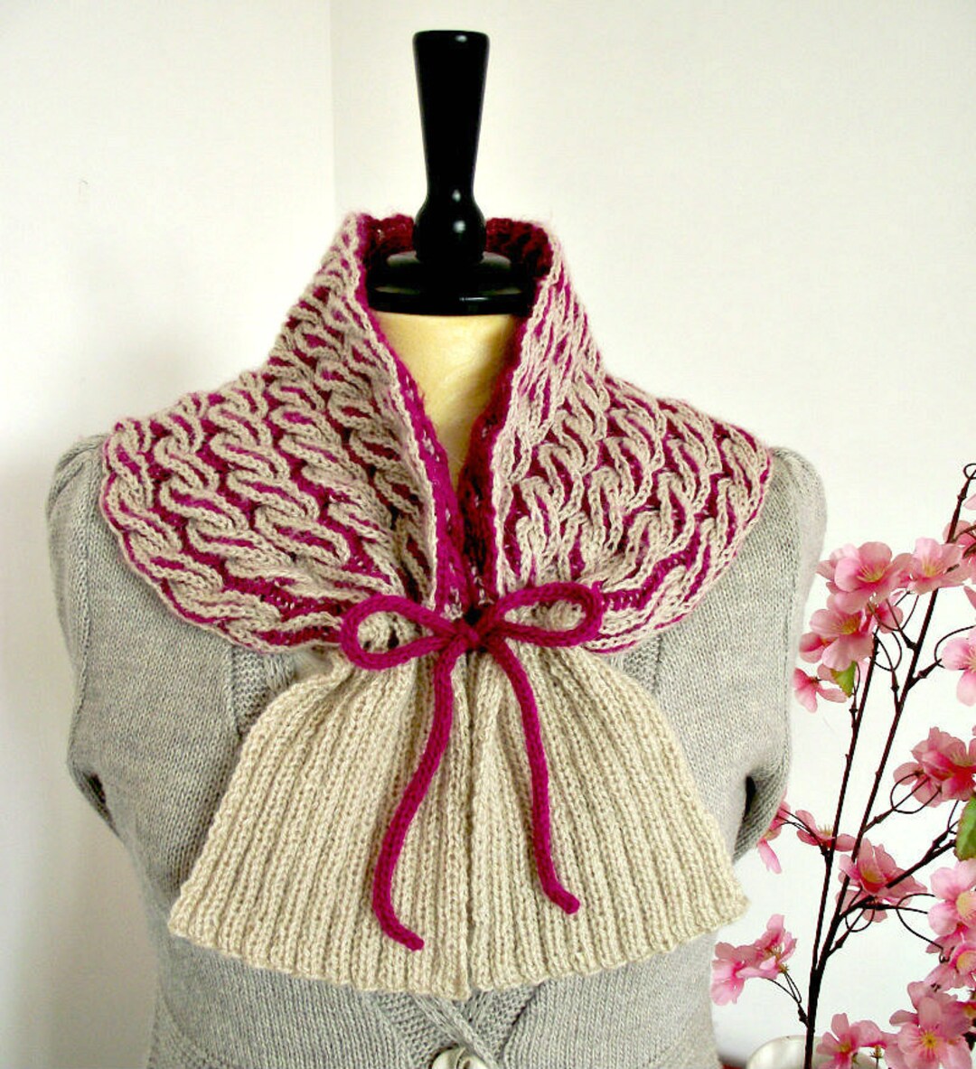 KNITTING PATTERN Cowl Knit Pattern Thailand Cowl Brioche Cables Cord ...