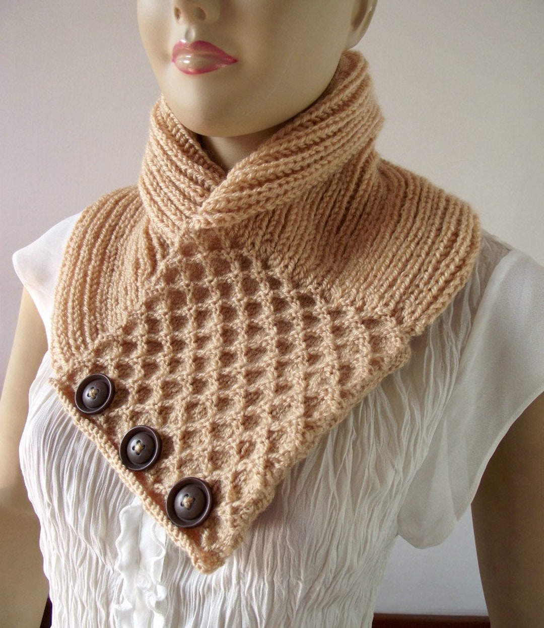 KNITTING COWL PATTERN - Honey Waffle Cowl - Scarf Pattern Pdf Pattern ...