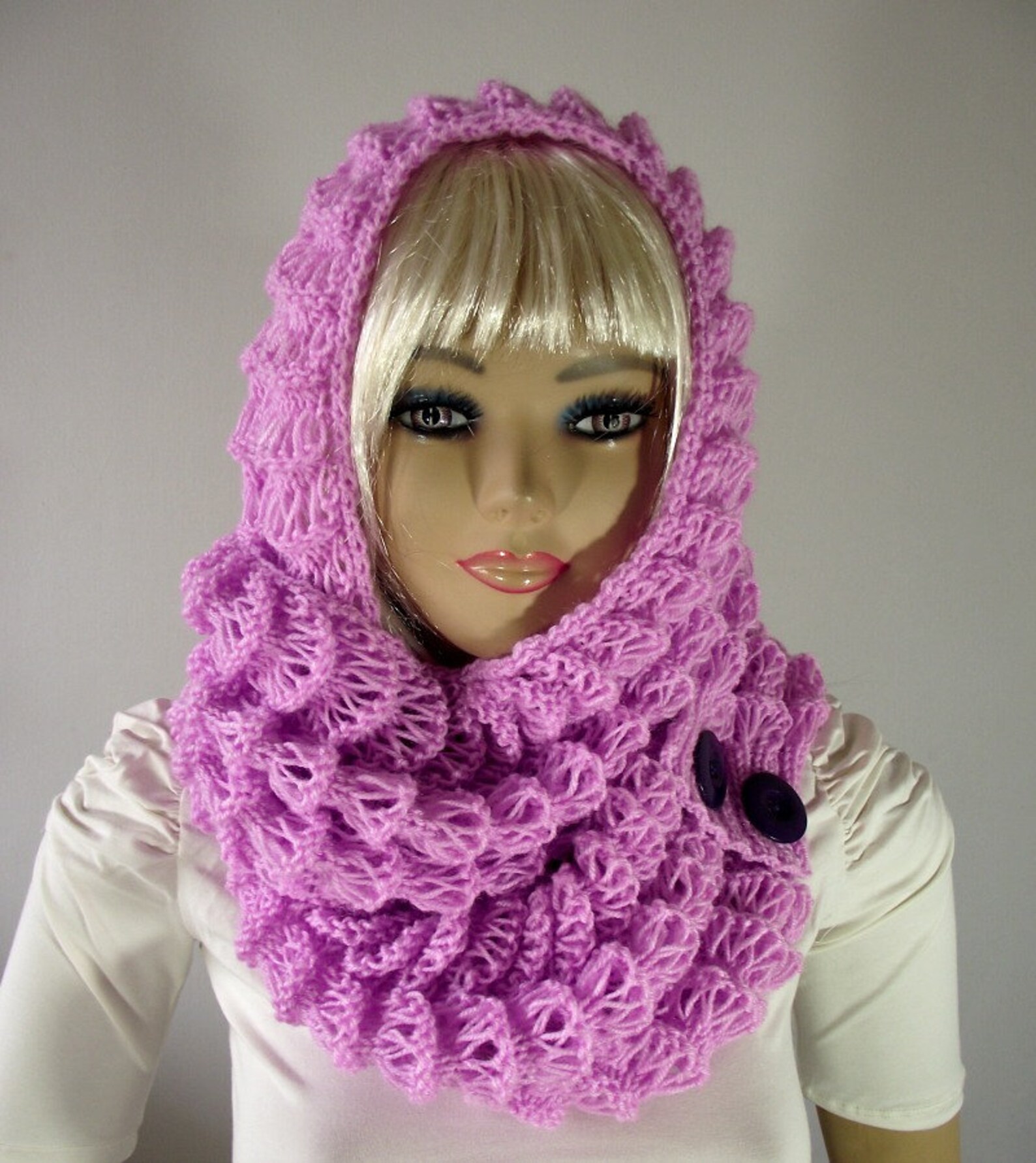 KNITTING PATTERN SCARF Angel Wings Hood Scarf Chunky Scarf - Etsy