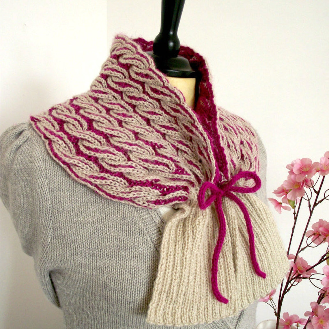 KNITTING PATTERN Cowl Knit Pattern Thailand Cowl Brioche Cables Cord ...