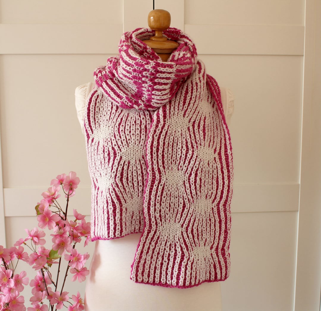 KNITTING PATTERN Niagara Scarf Brioche Scarf Learn Two Colors Brioche ...