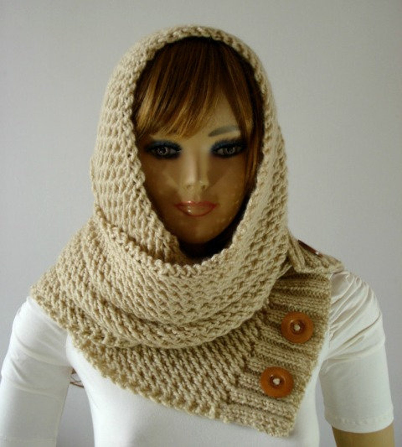 KNITTING PATTERN SCARF Hood Cowl Loulou Scarf Hooded Cowl - Etsy