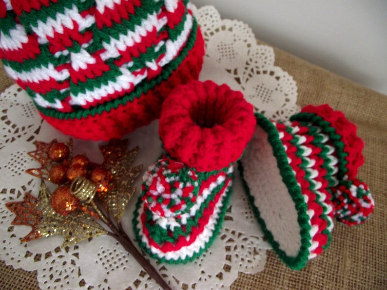 CROCHET PATTERN Christmas Baby Set Crochet Baby Hat Pattern Crochet ...
