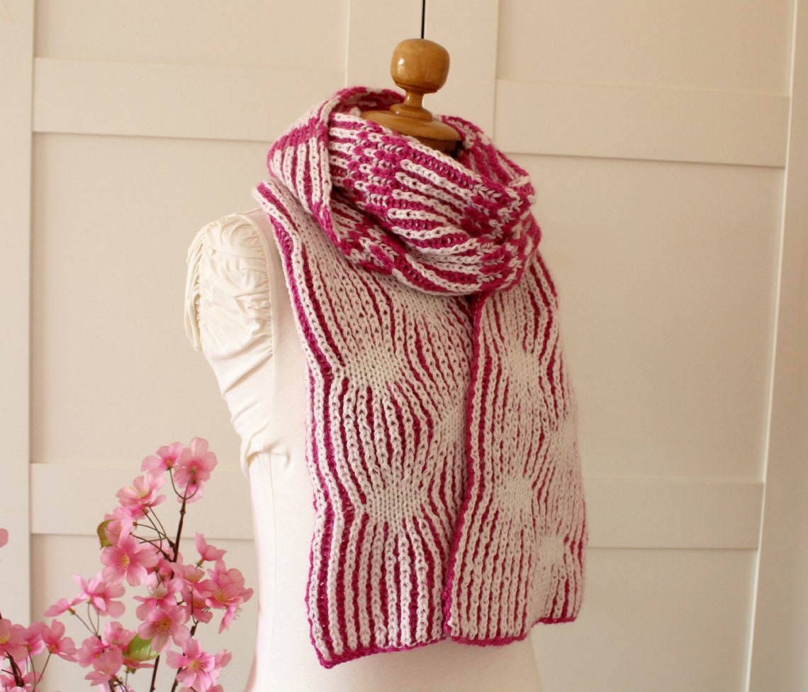 KNITTING PATTERN Niagara Scarf Brioche Scarf Learn Two Colors - Etsy