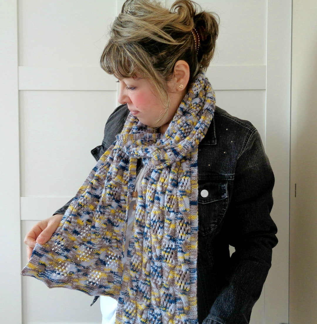 KNITTING PATTERN SCARF - Penélope Scarf Pattern - Cables and Lace Scarf ...