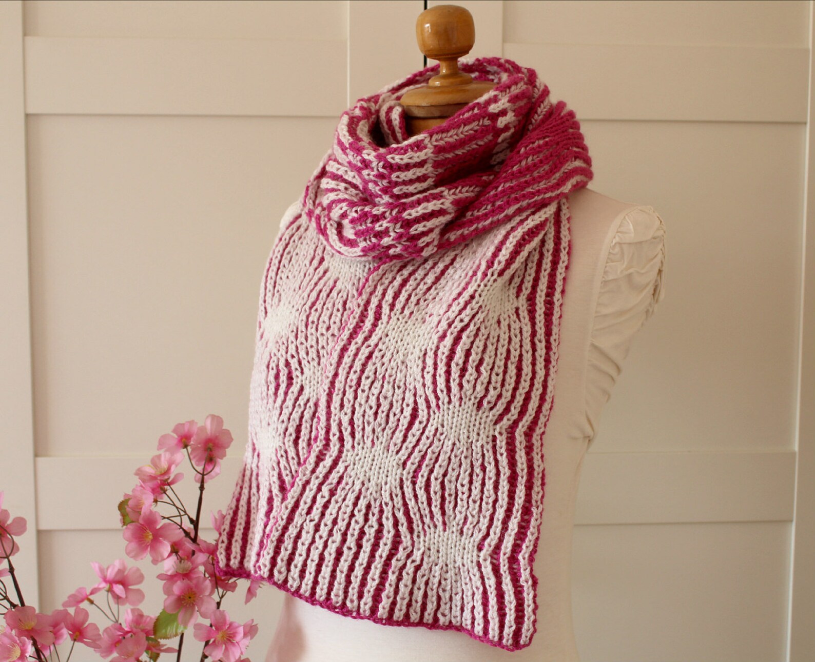KNITTING PATTERN Niagara Scarf Brioche Scarf Learn Two Colors - Etsy