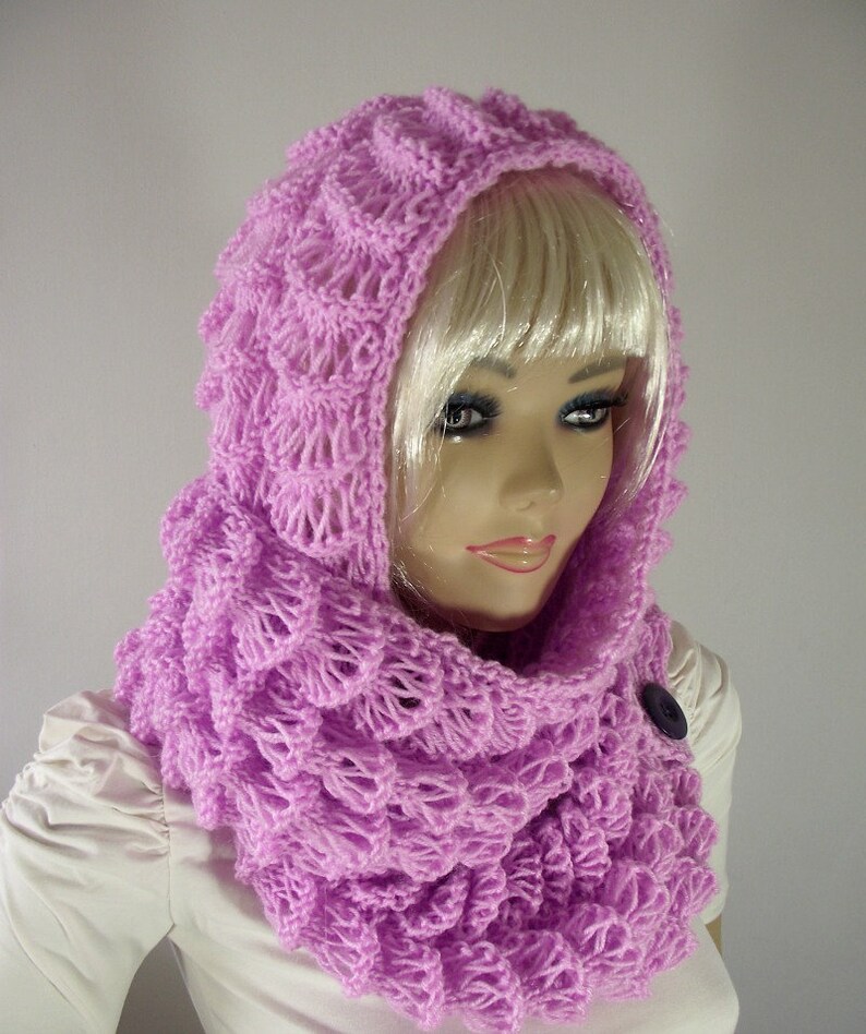 KNITTING PATTERN SCARF Angel Wings Hood Scarf Chunky Scarf - Etsy