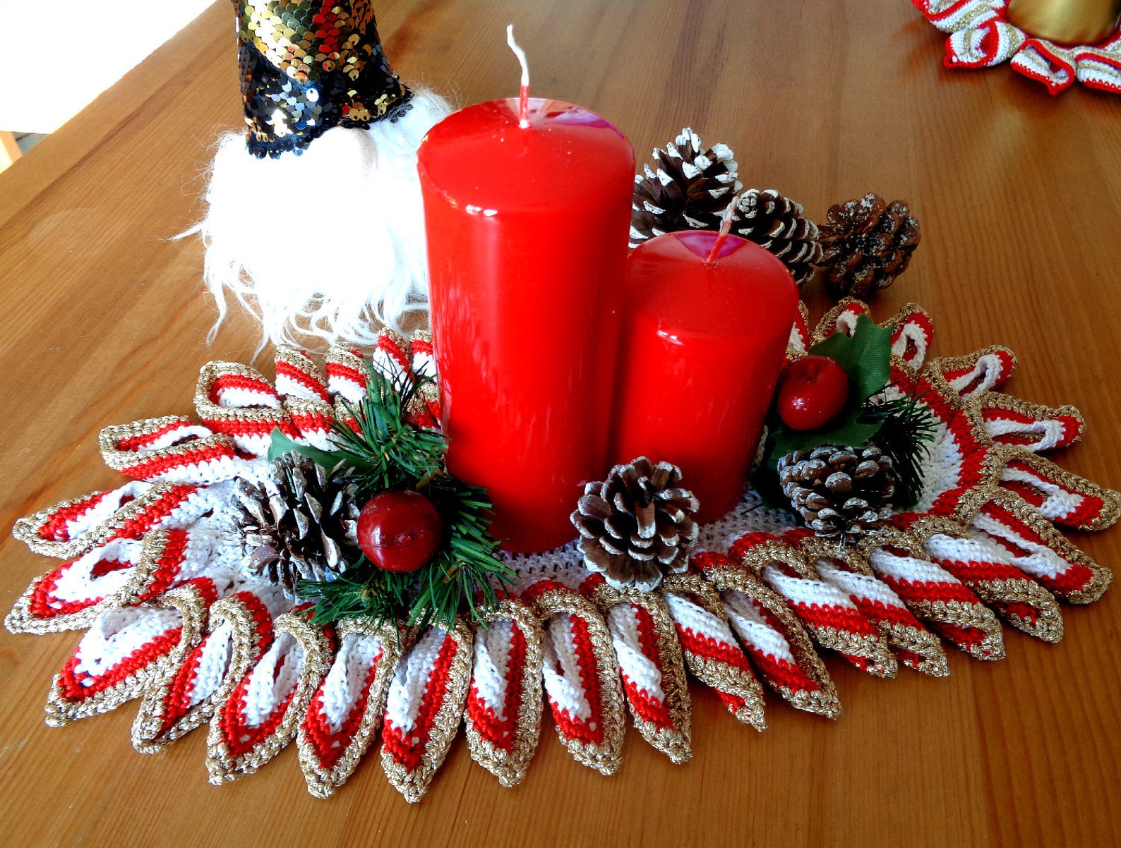 CROCHET PATTERN Christmas Swirls Decorations Center Table Pot Holder ...