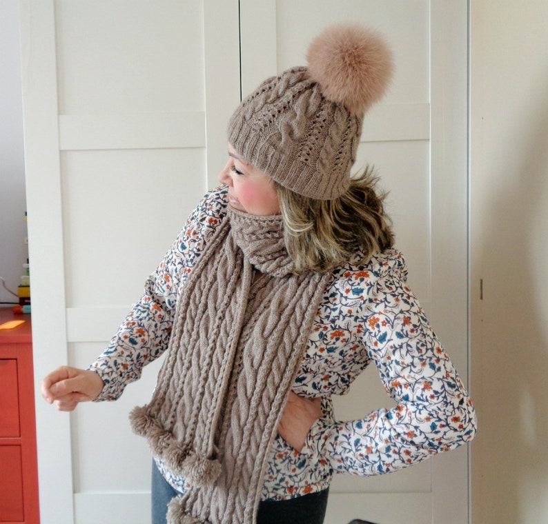 KNITTING PATTERN Scarf Hat Alpine Set Knit Cables Scarf and - Etsy