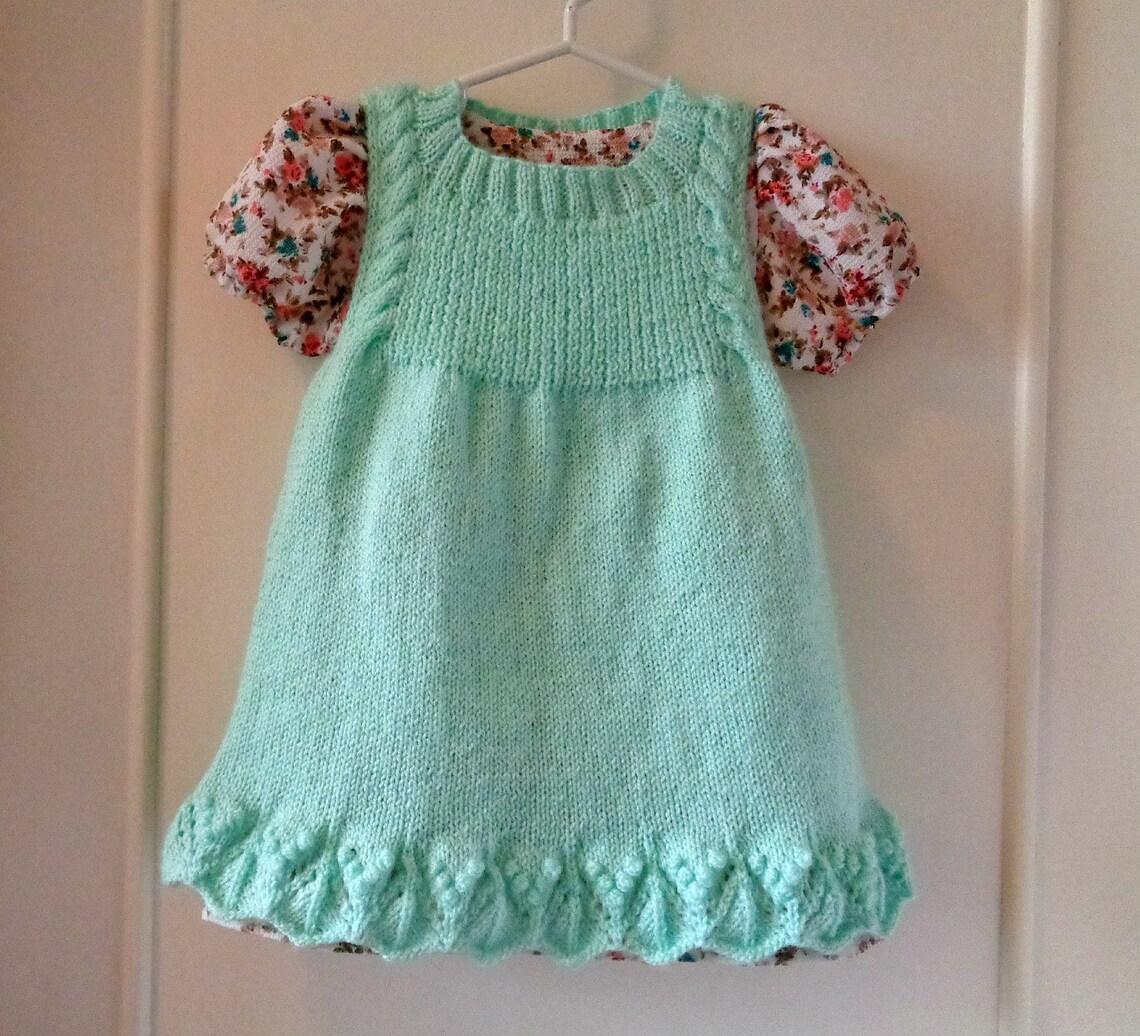 KNITTING PATTERN BABY Dress Lucille Baby Jumper Dress Lace - Etsy