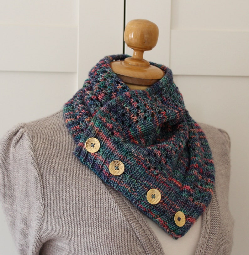 KNITTING PATTERN COWL - Happy Valley Cowl- Easy Lace Cables Knit Cowl ...