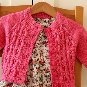 KNITTING BABY PATTERN Berry Pretty Baby Cardigan Sweater Knit Cables ...