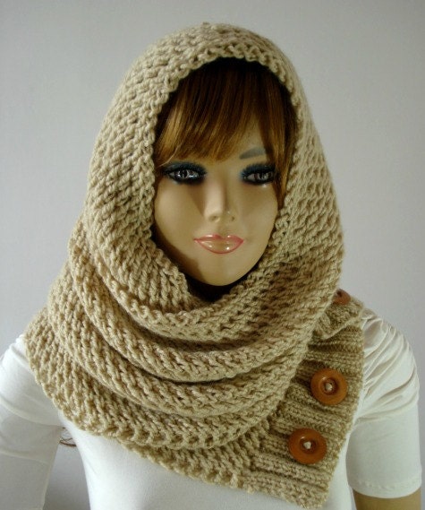 KNITTING PATTERN HOODED Cowl Scarf Loulou Hood Scarf Cowl - Etsy