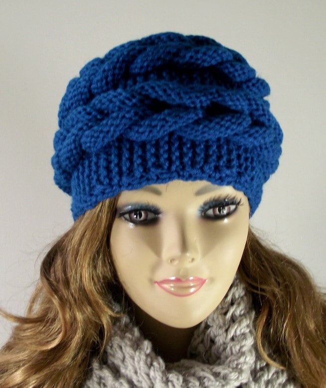 KNITTING HAT PATTERN Braid Hat - Aralenna Hat - Winter Chunky Knitted ...