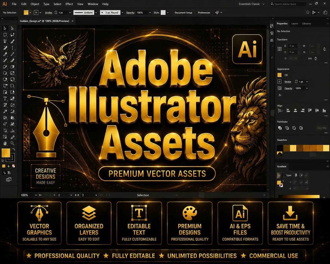Plr&Mrr Adobe Illustrator Toolkit / Photoshop Assets Mega Bundle ...