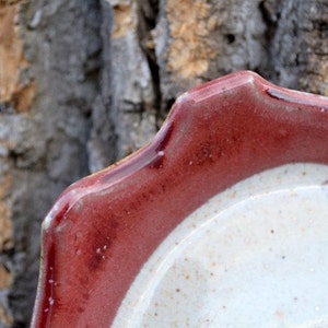 Red and Pearl Asymmetrical Plate - Etsy