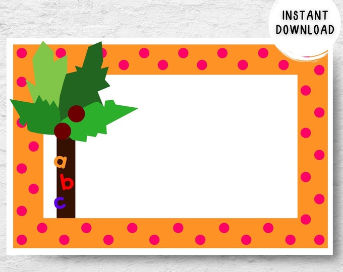 Alphabet Chicka Chicka Boom Boom Notecard 4x6 Digital Download, Coconut ...