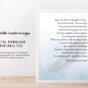 Native American Prayer Poem Print: Sympathy Gift, Grief Remembrance ...