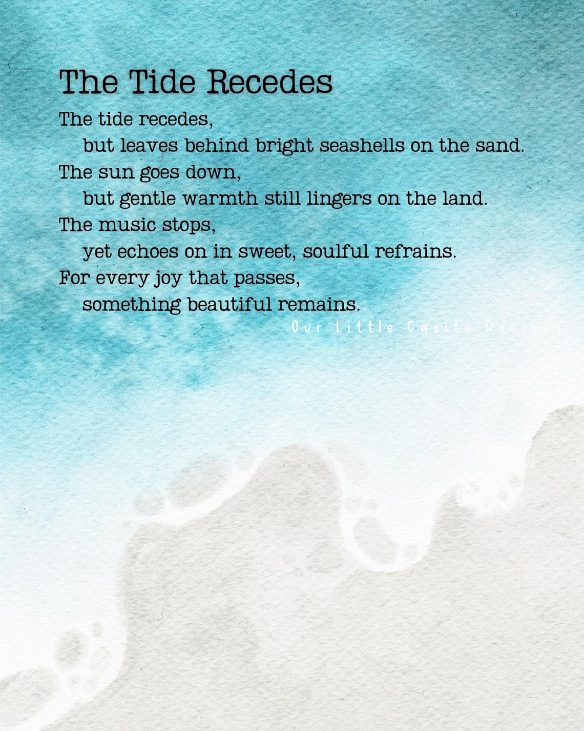 The Tide Recedes Remembrance Wall Art Digital Download 8x10 11x14 ...