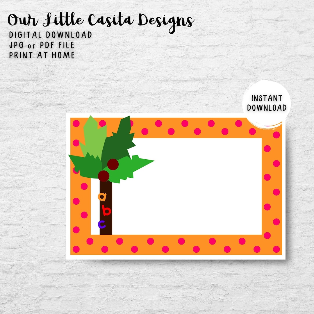 Alphabet Chicka Chicka Boom Boom Notecard 4x6 Digital Download, Coconut ...