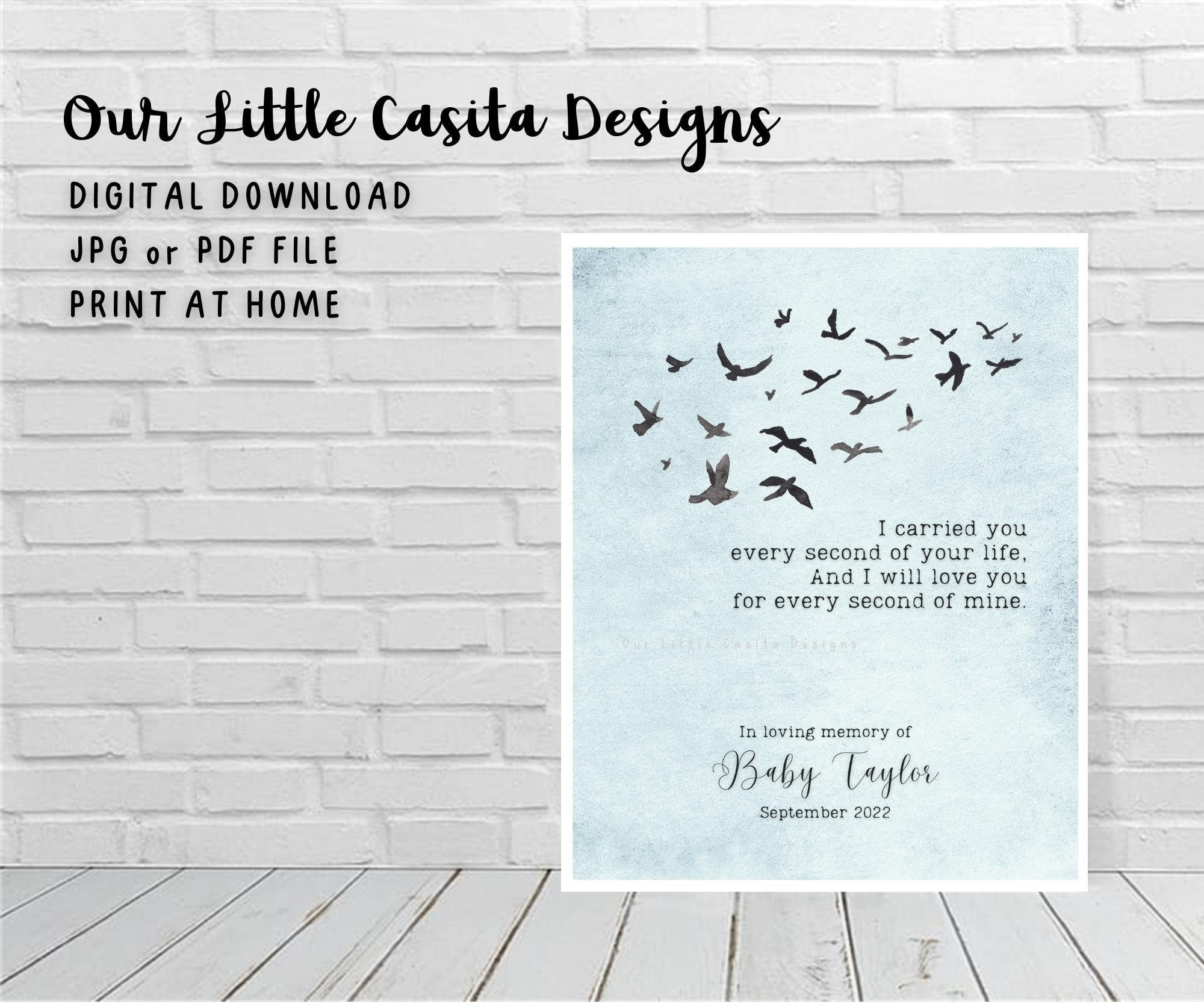 I Carried You Every Second Remembrance Quote 8x10 Digital Download ...