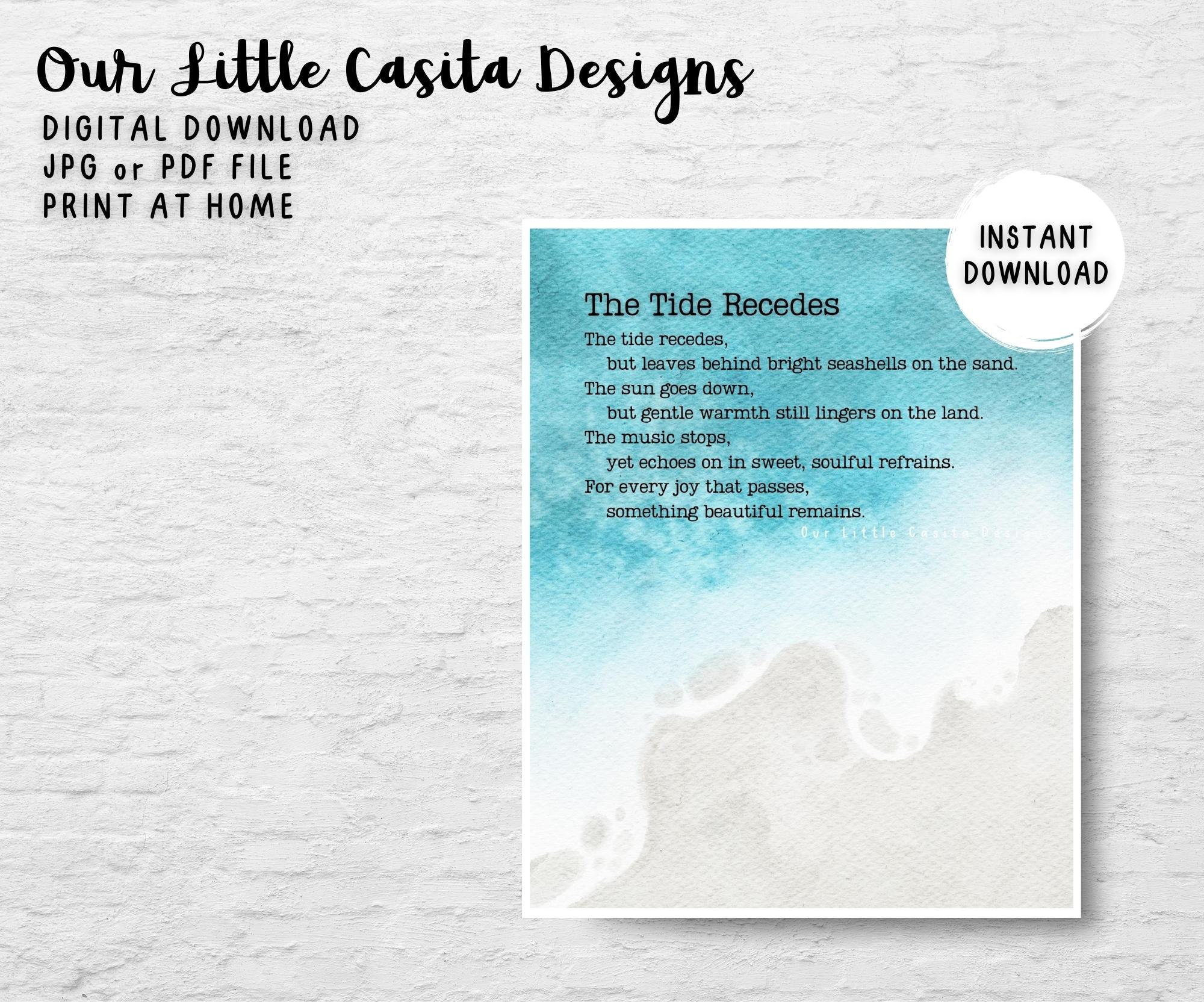 The Tide Recedes Remembrance Wall Art Digital Download 8x10 11x14 ...