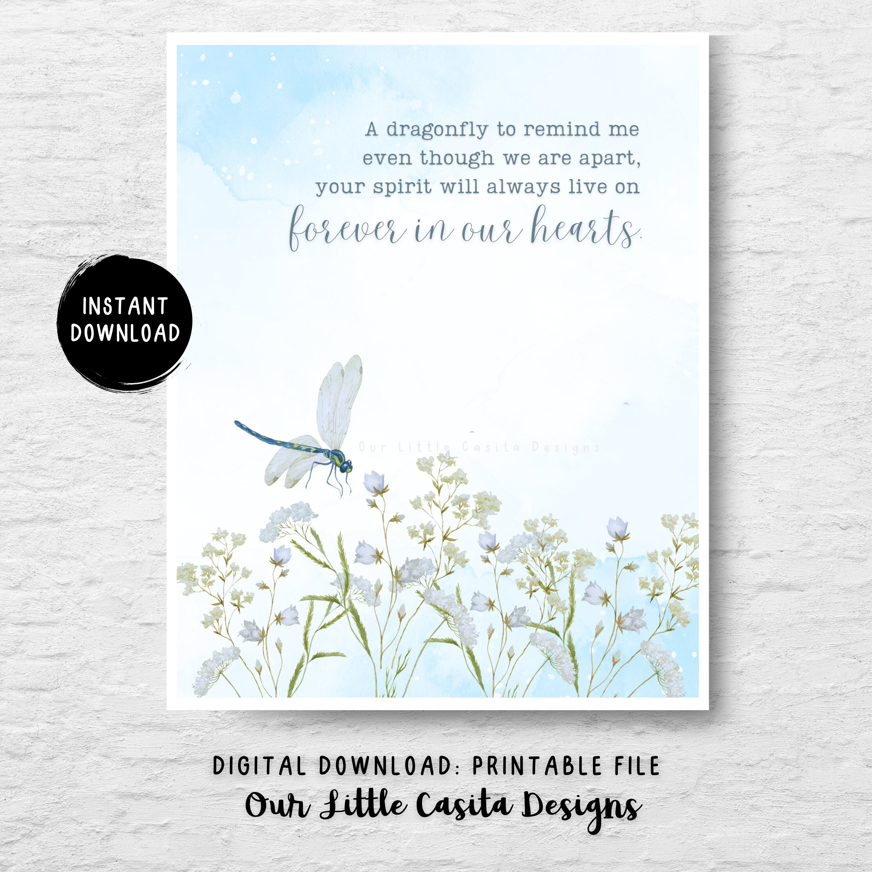 Dragonfly Remembrance Quote Print: Pregnancy Loss Stillbirth Sympathy ...