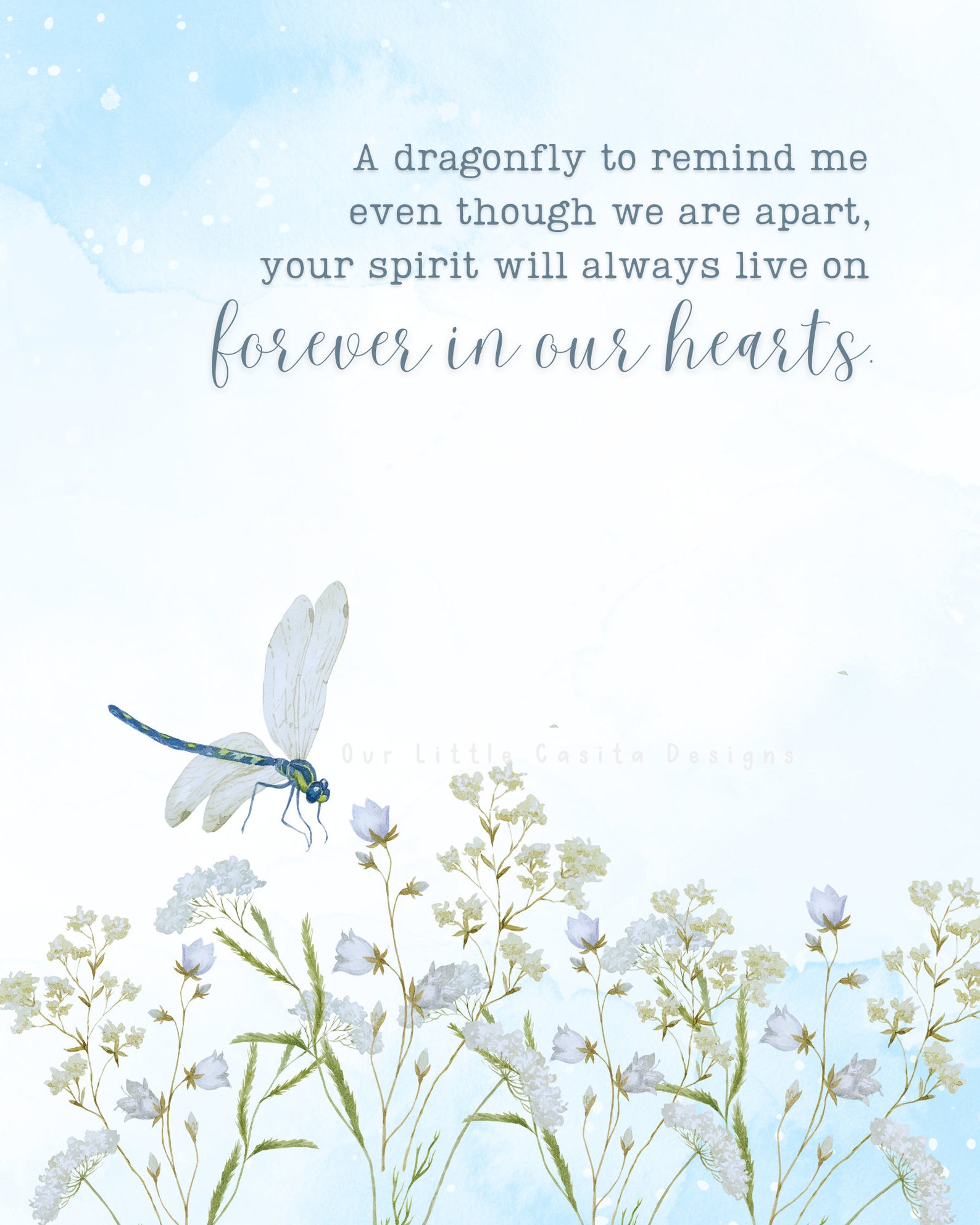 Dragonfly Remembrance Quote Wall Art 8x10 Digital Download ...