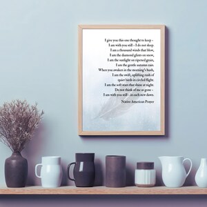 Native American Prayer Poem Print: Sympathy Gift, Grief Remembrance ...