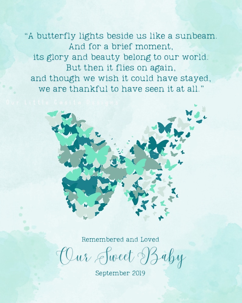 Butterfly Remembrance Quote 8x10 Digital Download, Personalized ...