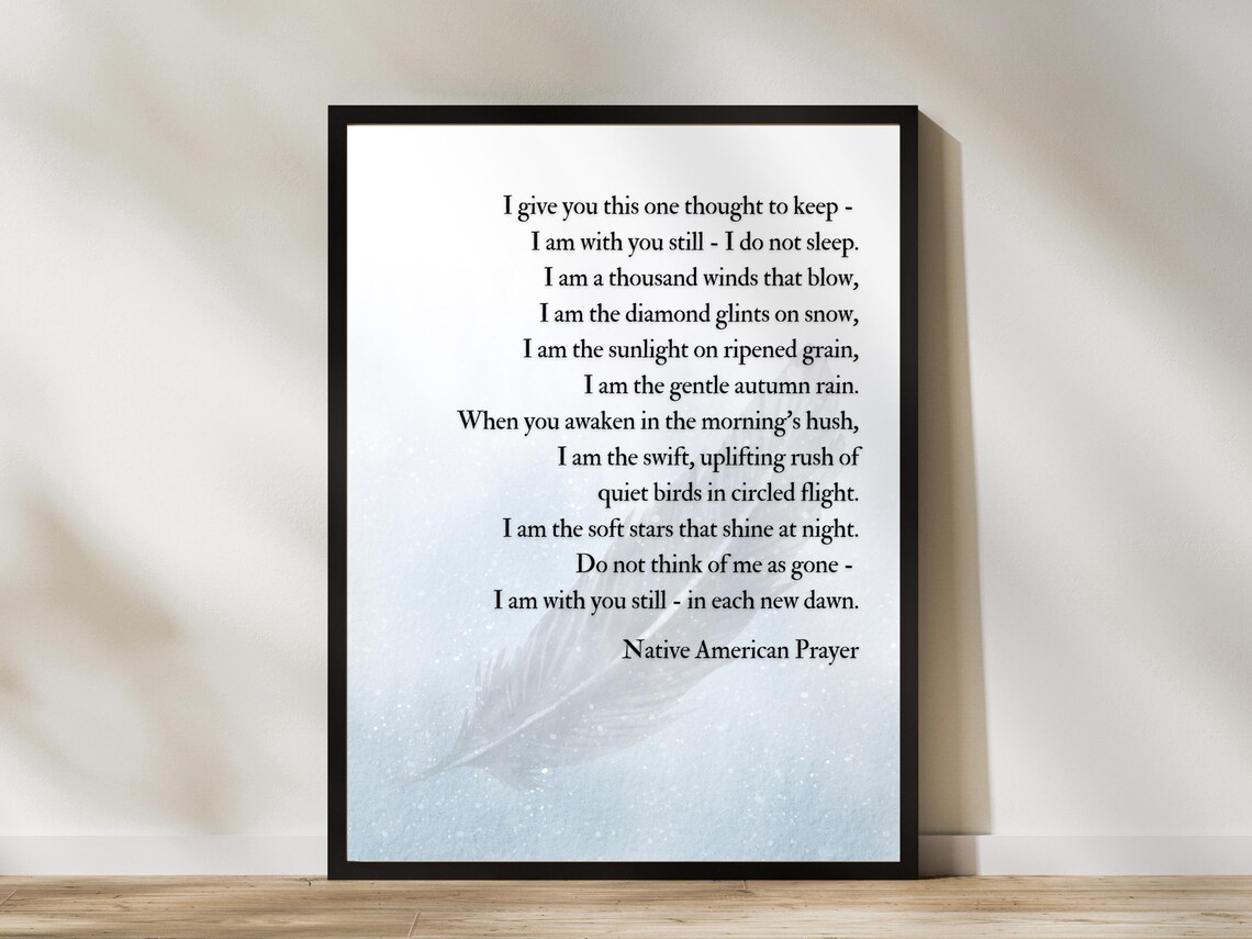 Native American Prayer Poem Print: Sympathy Gift, Grief Remembrance ...