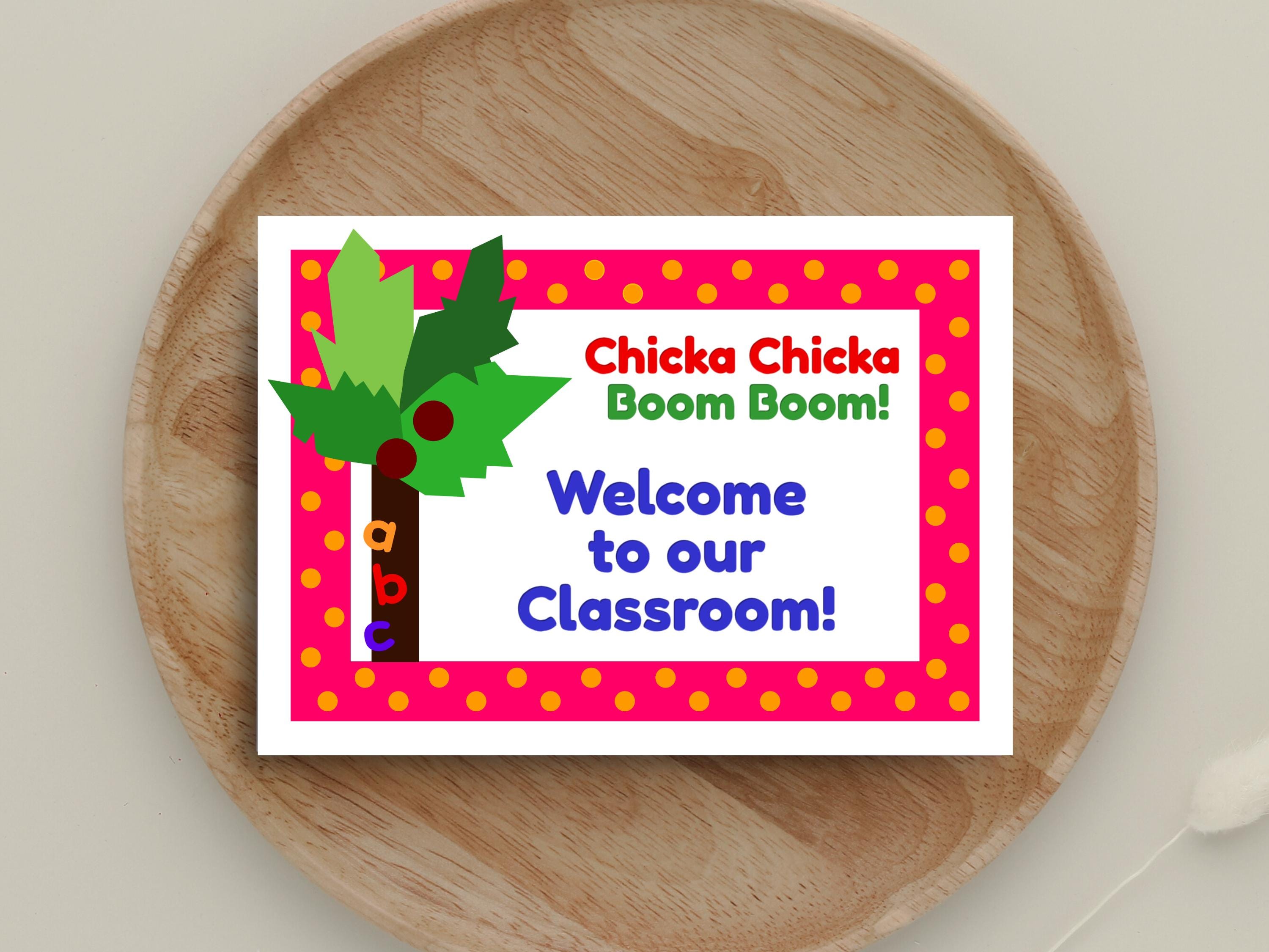 Chicka Boom Classroom Welcome Sign: ABC Coconut Tree School Decor ...