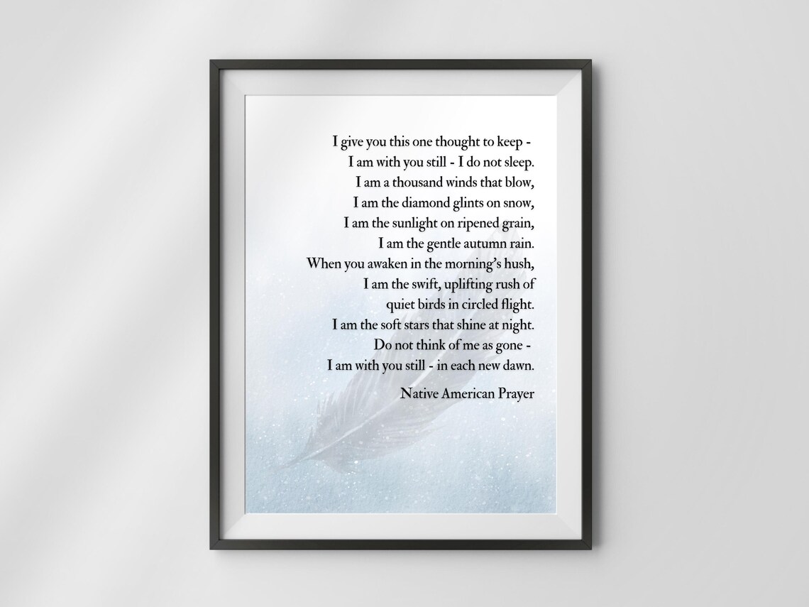 Native American Prayer Poem Print: Sympathy Gift, Grief Remembrance ...