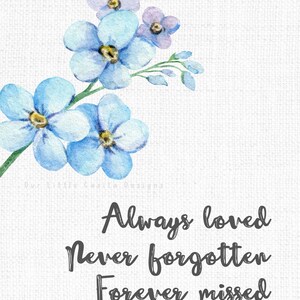 Forget Me Not Remembrance Quote 8x10 Digital Download Printable File ...