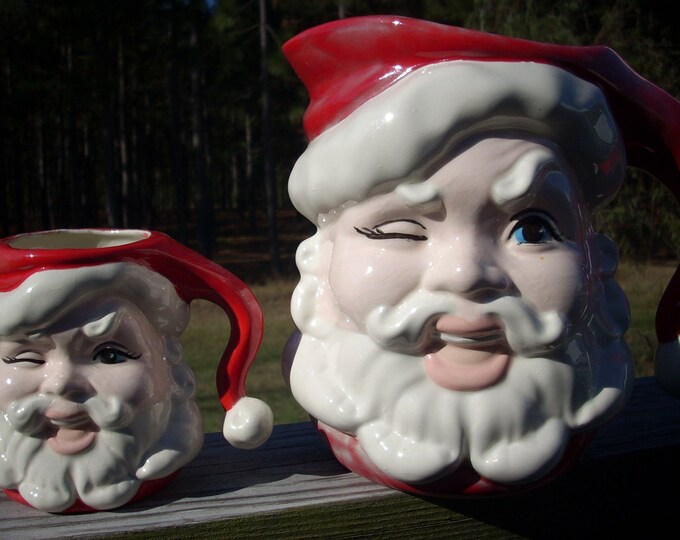 Jamar Mallory Ceramic Studio Winking Santa Claus Pitcher & Mug ...