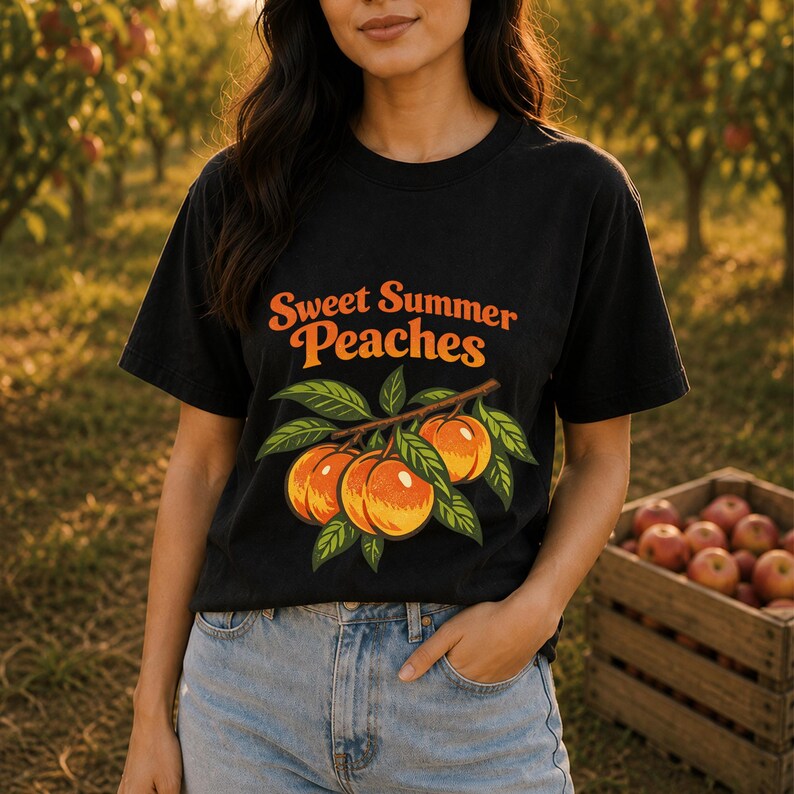 Sweet Summer Peaches Graphic Tee, Vintage Fruit Lover Shirt - Etsy