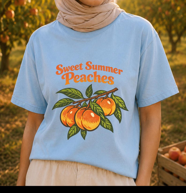 Sweet Summer Peaches Graphic Tee, Vintage Fruit Lover Shirt - Etsy