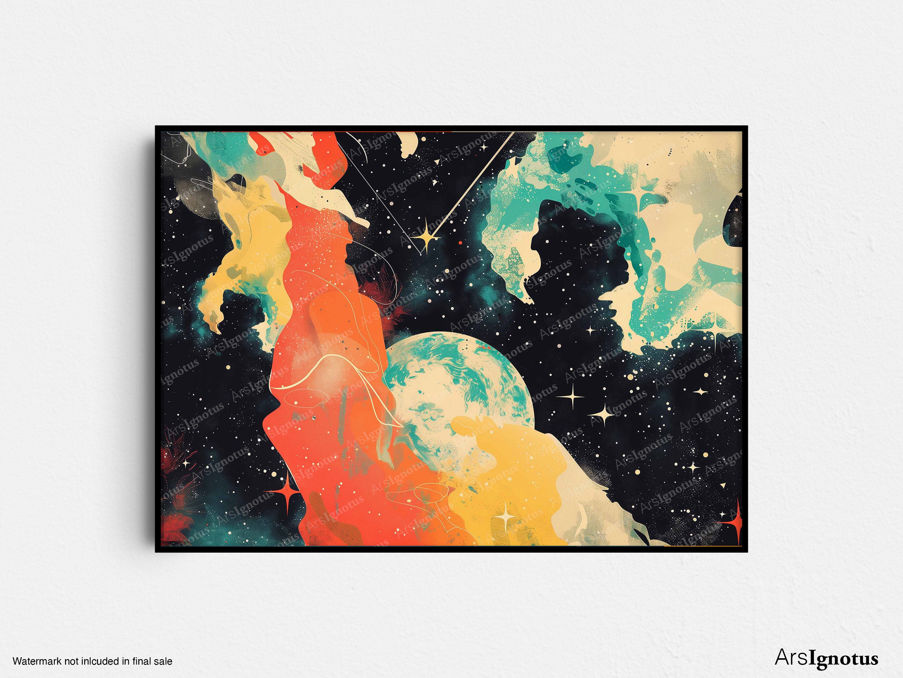 Astral Voyage Printable Sci-fi Retro Art, Abstract, Vintage, Wall Art ...