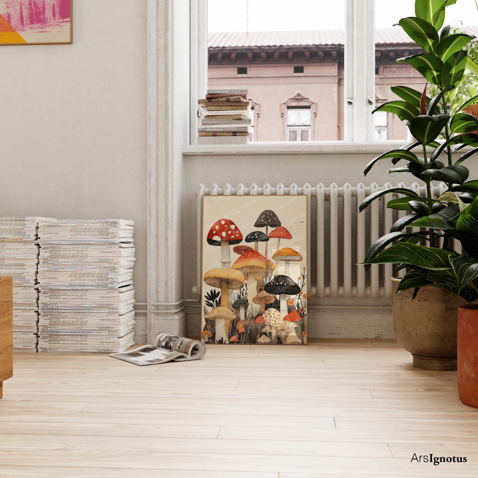 Autumn Toadstools Printable Art, Mid Century Modern, Vintage, Retro ...