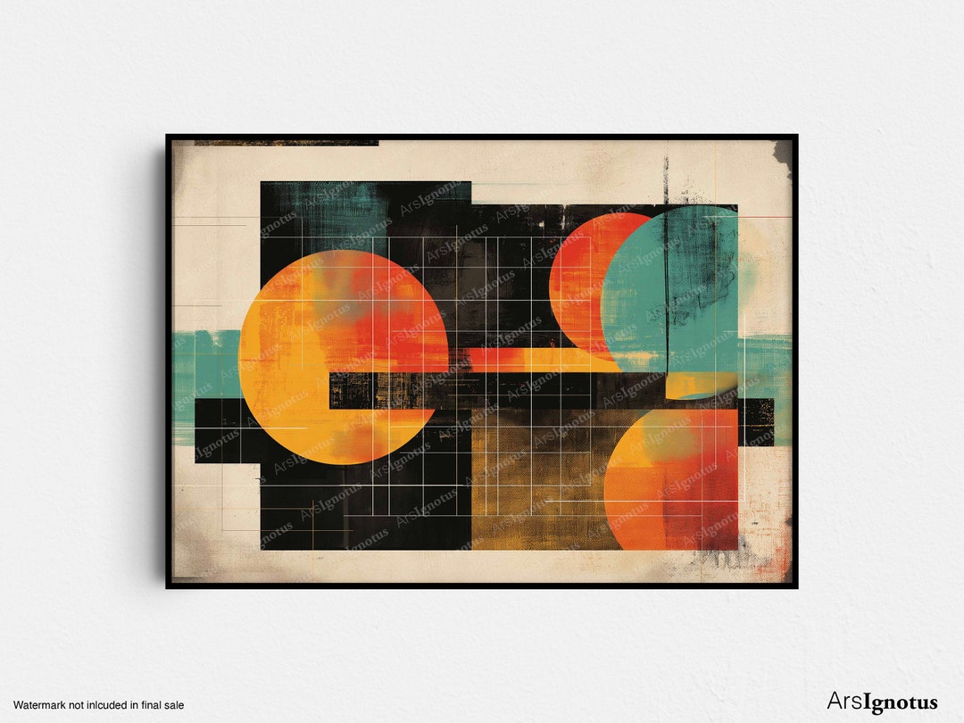 Dimensional Crossroads Printable Art, Mid Century Modern, Abstract, Sci ...